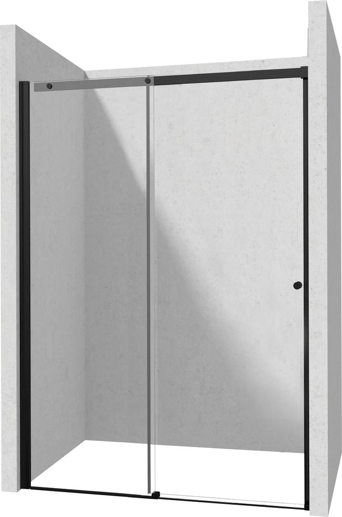 Deante Kerria Plus sprchové dveře 170 cm posuvné černá matný/průhledné sklo KTSPN17P