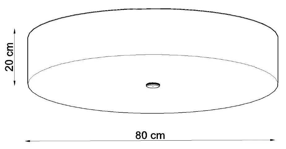 Stropní svítidlo Skala, 1x černé textilní stínítko, (bílé sklo), (fi 80 cm)