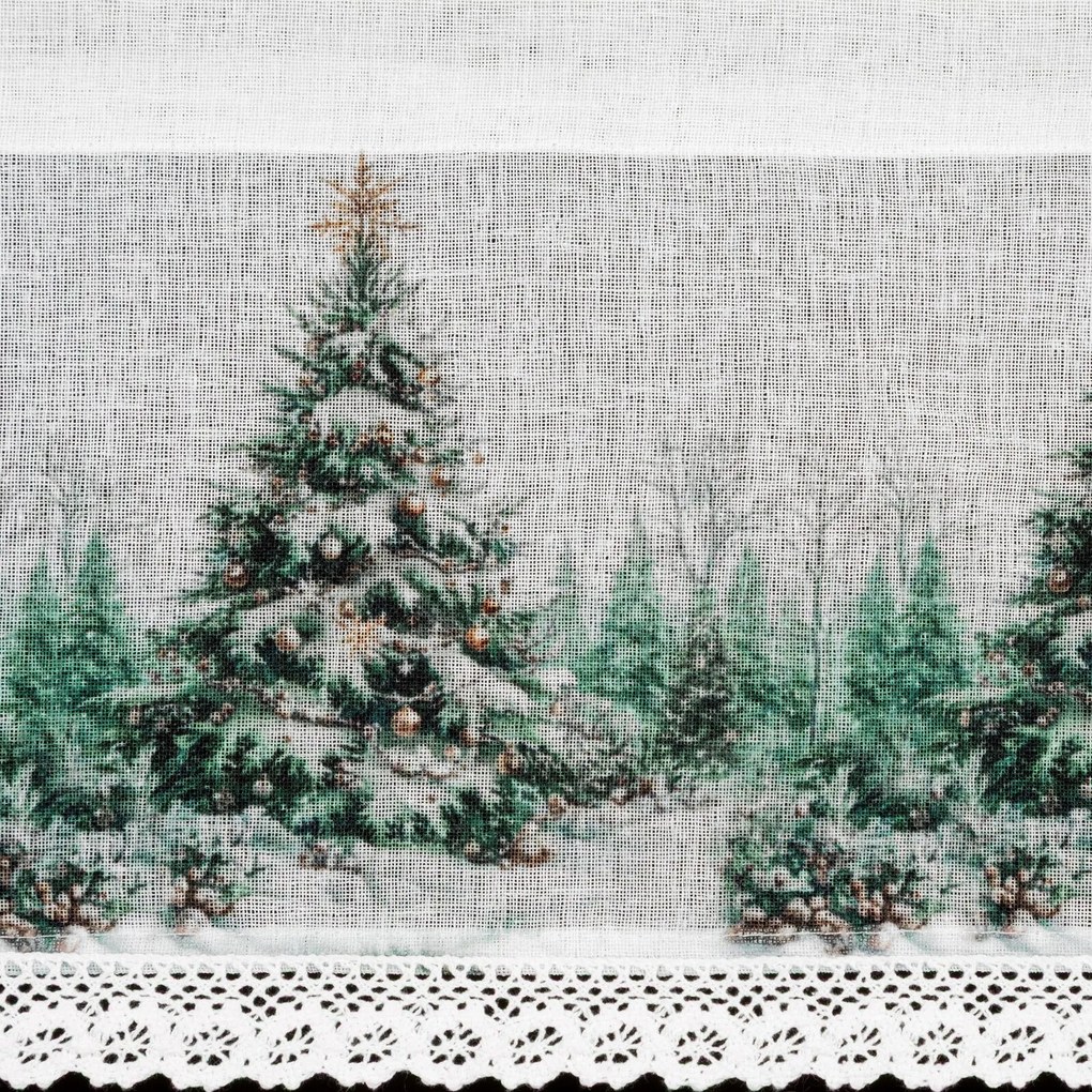 KRÁTKÁ VÁNOČNÍ ZÁCLONA NA PÁSCE XMAS9 150X60 CM VZOROVANÁ