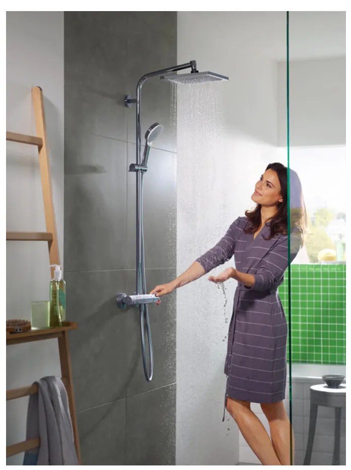 Hansgrohe Crometta E - Showerpipe 240 1jet EcoSmart 9 l/min s termostatem, chrom, HAN-27281000