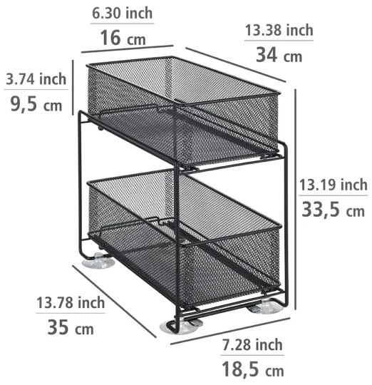 WENKO 69768800 - Držák zásuvky GIOMA 35x33,5 cm černá