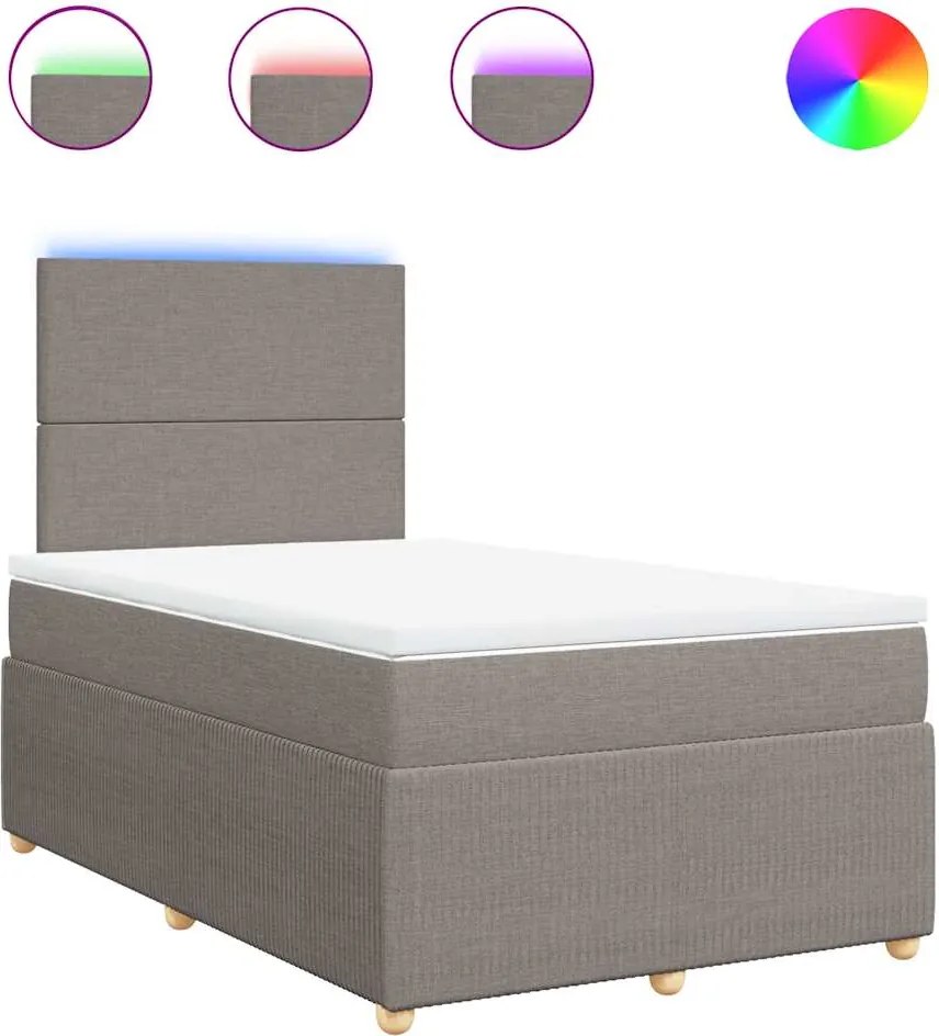 Box spring postel s matrací taupe 120x200 cm textil 3294320