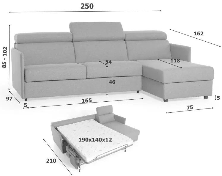 Rohová sedací souprava TAVOLA MINI s rozkladem na každodenní spaní, béžová (penelope 02)