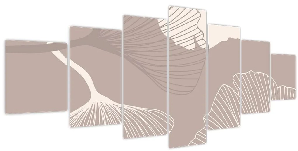 Obraz - Béžové listy N⁰1 (210x100 cm)