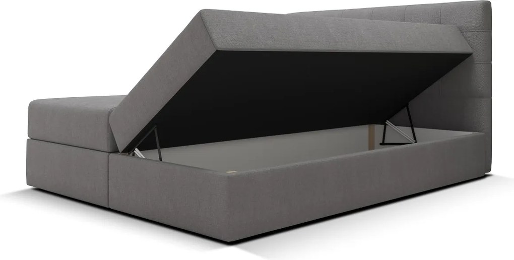 Manželská postel 160x200 s úložným prostorem STIG 2 - světle šedá