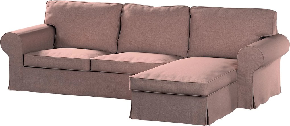Potah na pohovku IKEA Ektorp 2-místná s lenoškou barva růžová látka pletený vzor
