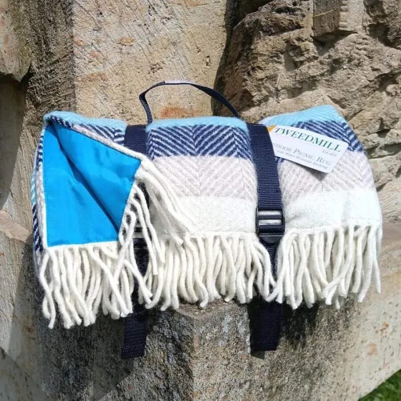 Pikniková vlněná deka Polo Seashore Stripe, 183x150 cm Tweedmill