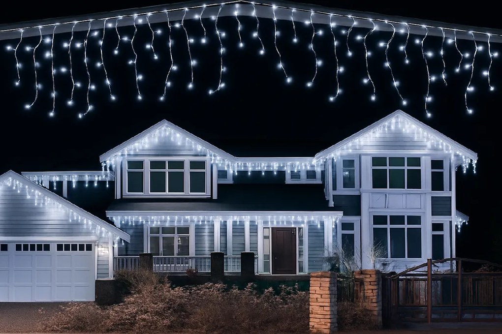Vánoční světýlka LED záclona FLASH studená bílá 300 LED