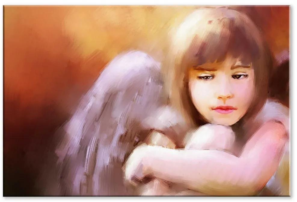 Malvis ® Obraz malovaný anděl Velikost (šířka x výška): 90x60 cm