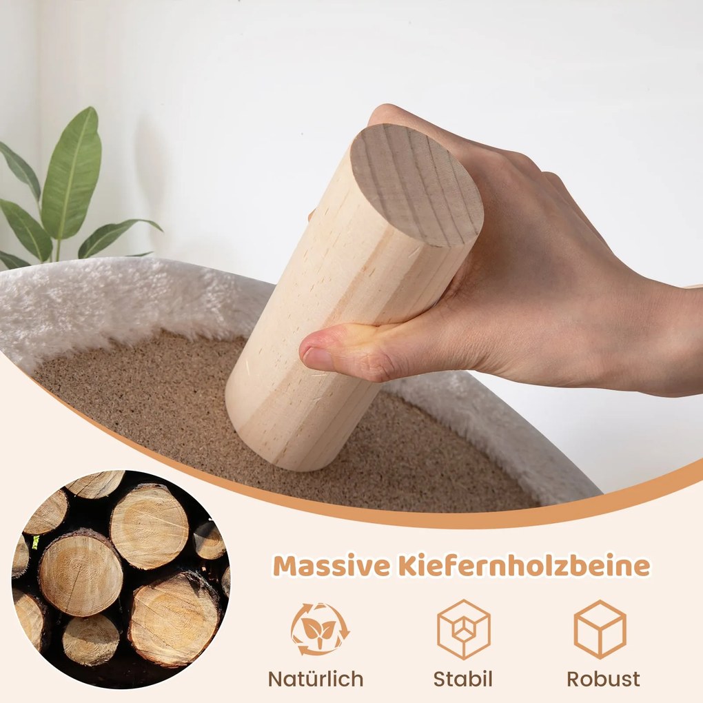 Costway 42 cm rozkládací pohovka pro psy s kulatým polstrovaným