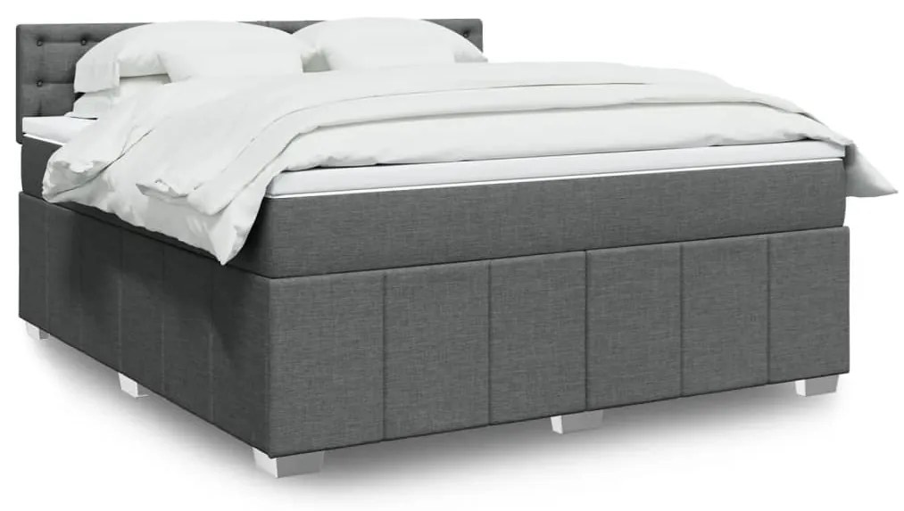 Box spring postel s matrací tmavě šedá 180x200 cm textil 3287162