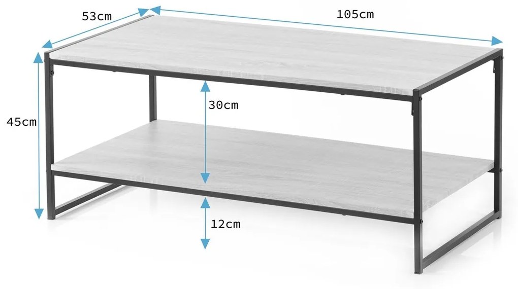 Konferenční stolek COXE s deskou v dekoru dub