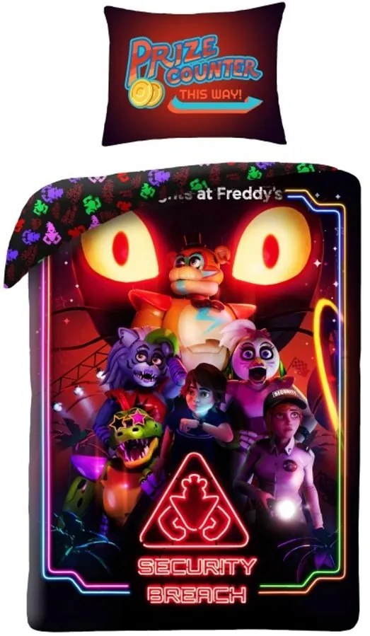 Bavlněné ložní povlečení Pět nocí u Freddyho - Five Nights at Freddy's - 100% bavlna - 70 x 90 cm + 140 x 200 cm