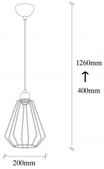 Lustr na lanku KESE 1xE27/40W/230V