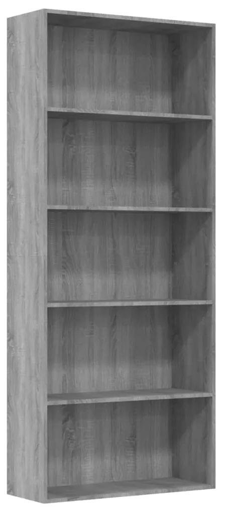 5patrová knihovna šedá sonoma 80 x 30 x 189 cm kompozitní dřevo