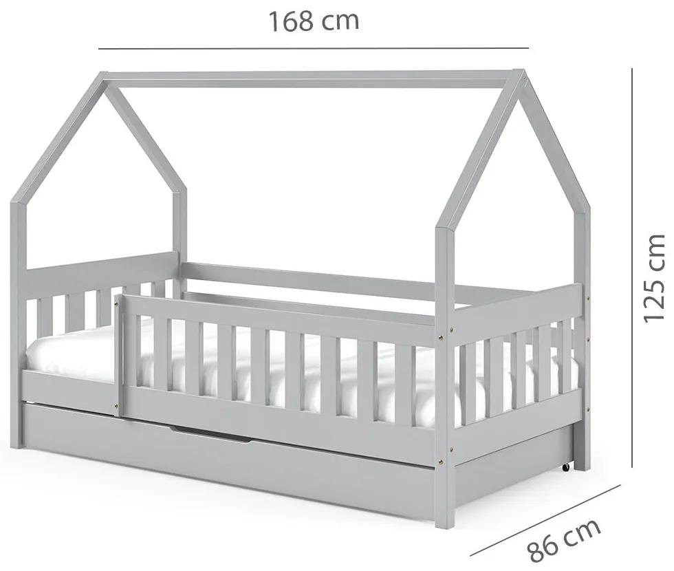 Jednolůžko dětská postel LENA | 80x160 cm | s roštem | šedá | UNI PROVEDENÍ