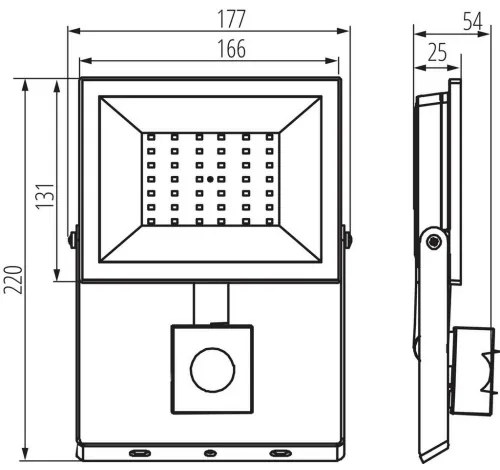LED reflektor s čidlem Kanlux Miledo GRUN NV LED-50-B-SE 50W neutrální bílá 31400