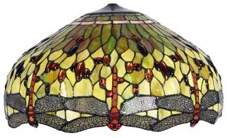 Stínidlo na závěsnou lampu Tiffany DRAGONFLY ETERNITY Clayre &amp; Eef 5LL-9200GR