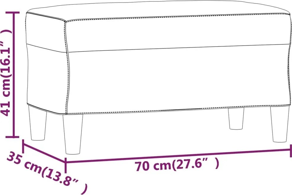 vidaXL Lavice 70x35x41 cm umělá kůže [349396] Barva: Šedá