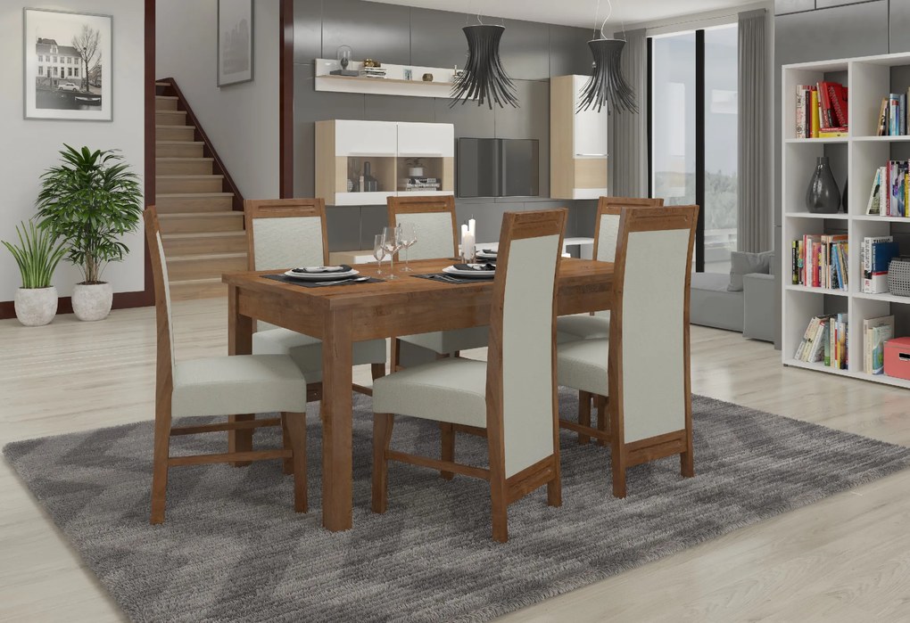 ADRK Furniture Sada stolu s židlemi RODOS 57 SE-ROD-57-L-B130