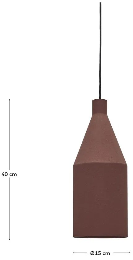 Závěsné svítidlo v terakotové barvě s kovovým stínidlem ø 15 cm Peralta – Kave Home
