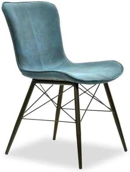 design4life Stylová jídelní židle PAROT modrá vintage, černá