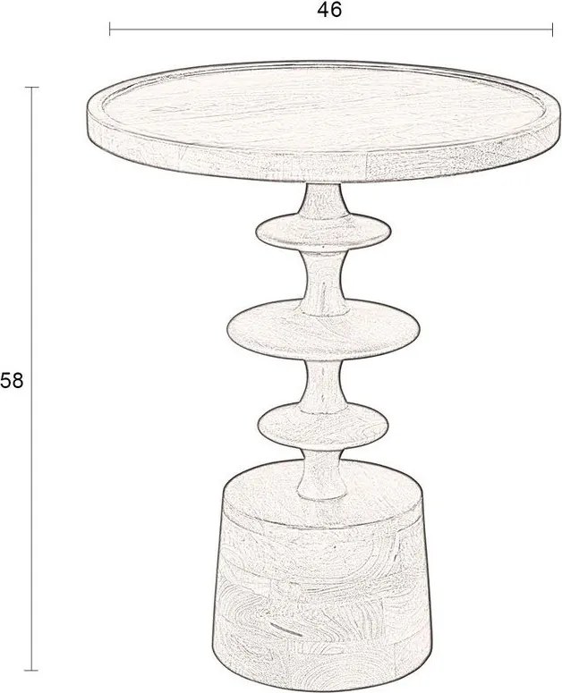Kulatý odkládací stolek z mangového dřeva ø 46 cm Cath – Dutchbone