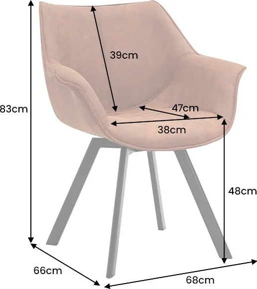 Designová otočná židle Kiara antická hnědá