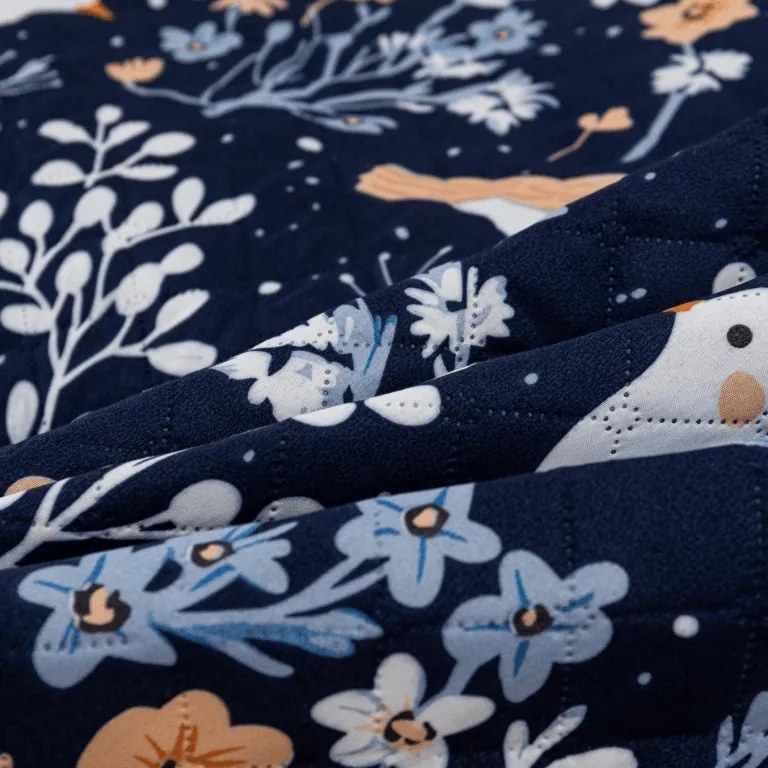 Přehoz na postel DENIM BIRDS, modrý Rozměr: 220 x 240 cm
