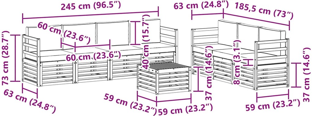 Sedací soupravy 8 ks 3391497
