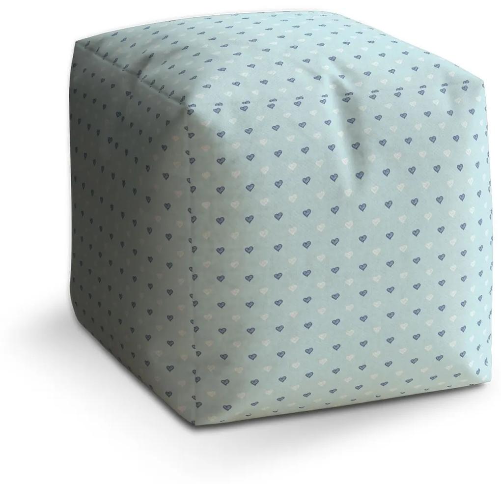 Sablio Taburet Cube Srdce na modré: 40x40x40 cm