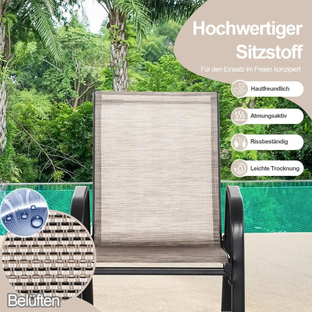 Costway Sada 2 houpacích křesel s prodyšným látkovým sedákem Ergonomická
