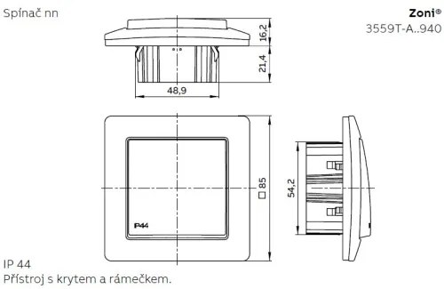 ABB Zoni vypínač č.5 IP44 matná černá 3559T-A05940 237 (2CHT590594A6237)