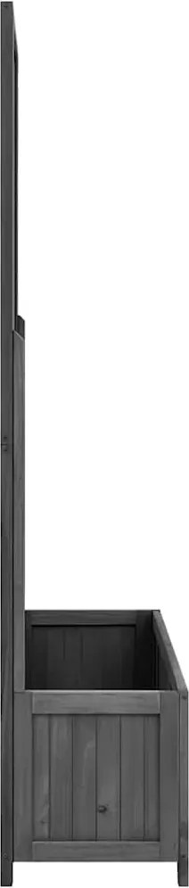 Květináč s mřížkou černý 70 x 30 x 135 cm masivní jedlové dřevo 316427