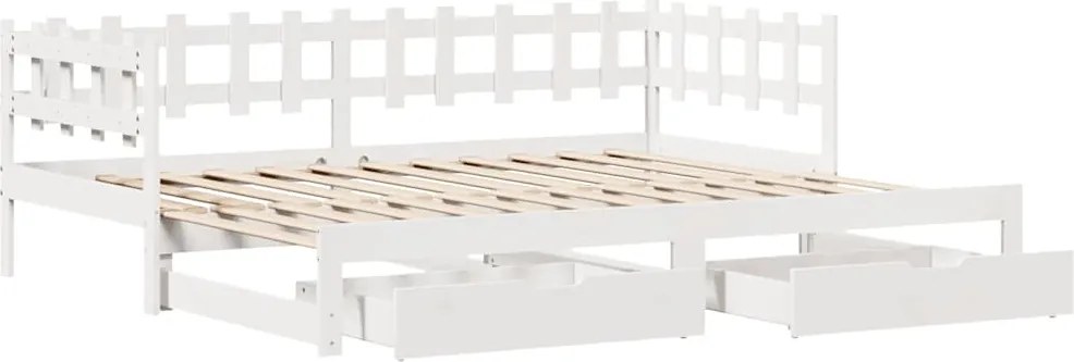 Válenda s přistýlkou a zásuvkami bez matrace bílá 90x200 cm 3302252
