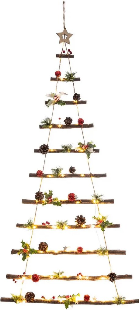 Nástěnný vánoční stromeček z větví, 120 cm