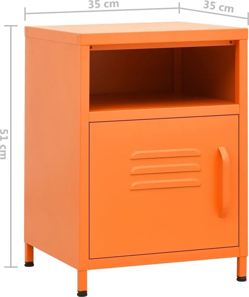 vidaXL Noční stolky 2 ks 35 x 35 x 51 cm ocel [3095217] Barva: orange