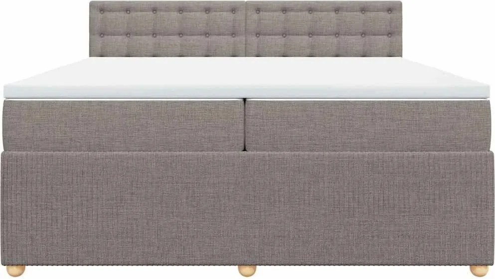 Box spring postel s matrací taupe 200x200 cm textil 3287581