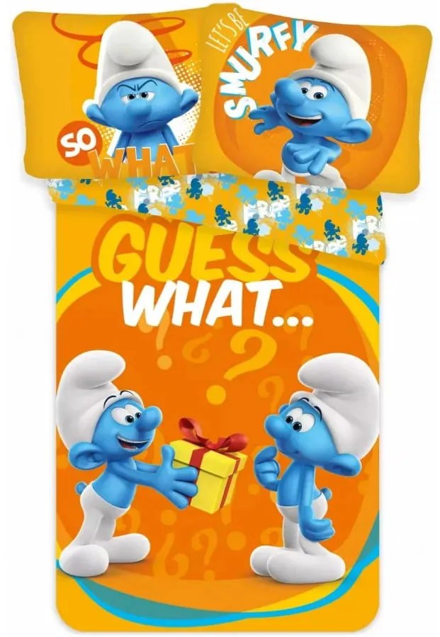 smurfs Dětské bavlněné povlečení Šmoulové Guess What