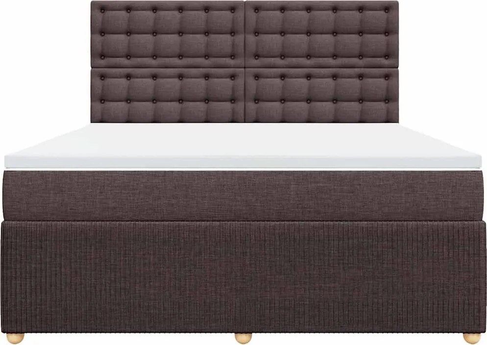 Box spring postel s matrací tmavě hnědá 180x200 cm textil 3294452
