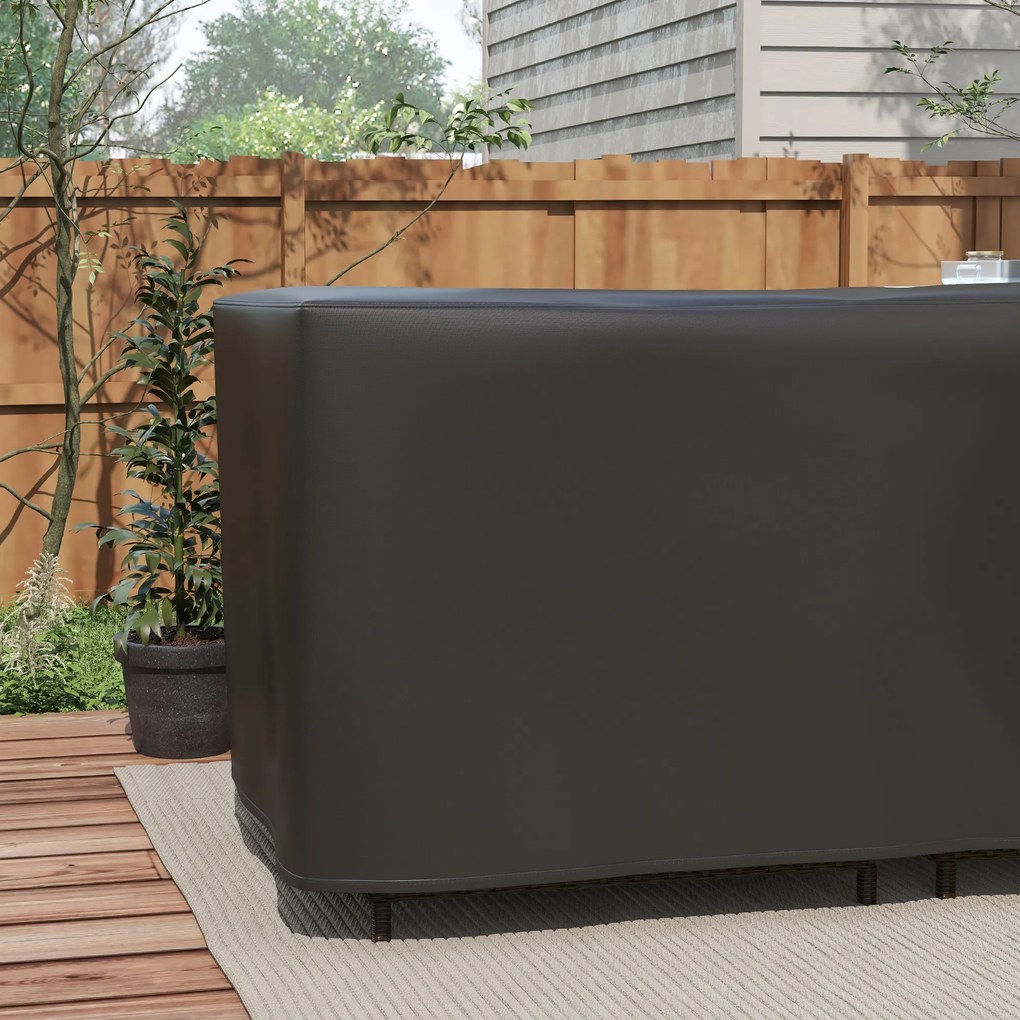 Ochranný kryt na zahradní nábytek Vodotěsný kryt ve tvaru L na rohovou pohovku, anti-UV 250 x 250 x 79 cm Černá barva