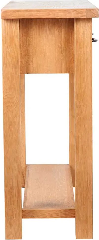 Konzolový stolek 2 zásuvky 83 x 30 x 73 cm masivní dubové dřevo 241675