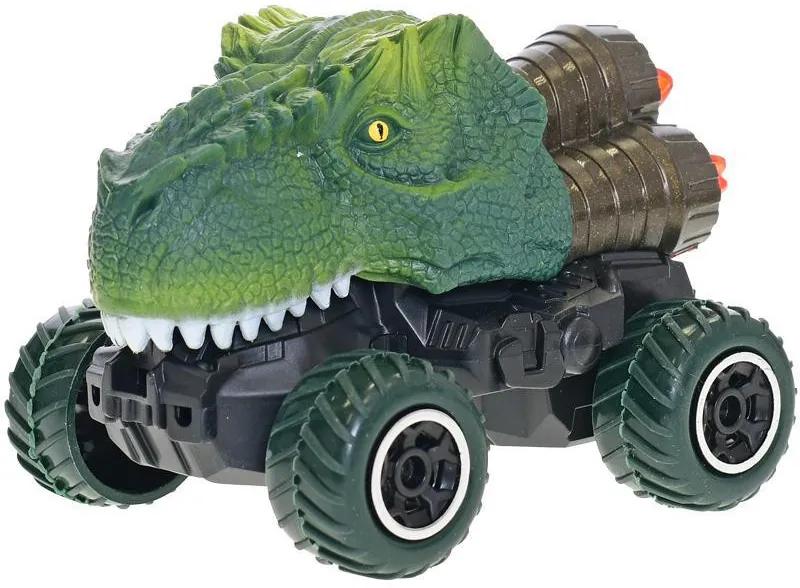 Dinoworld auto/dinosaurus 12,5 cm na zpětný chod Zelené