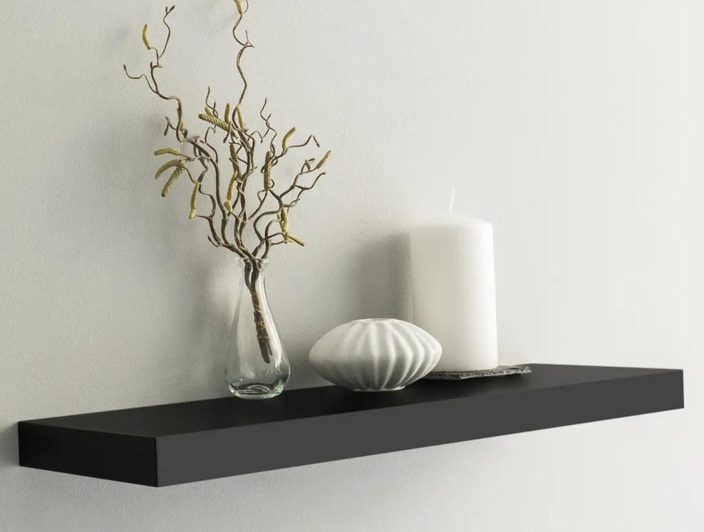 Police na zeď Shelvy 60 cm, černá