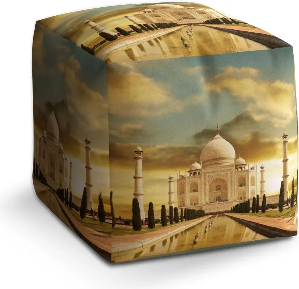 Sablio Taburet Cube Taj Mahal - 60x60x60 cm
