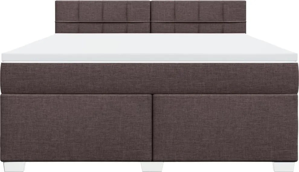 Box spring postel s matrací tmavě hnědá 180x200 cm textil 3285970