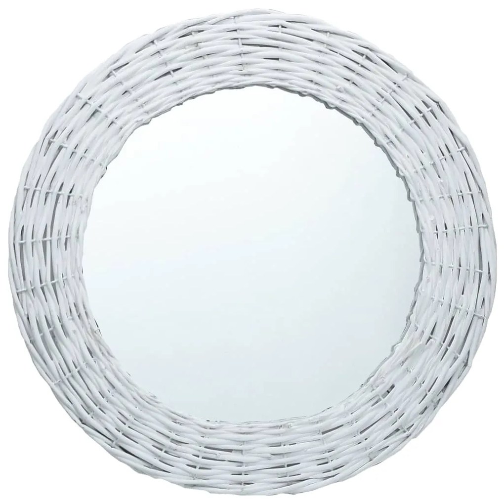 287639 vidaXL Zrcadlo bílé 70 cm proutí