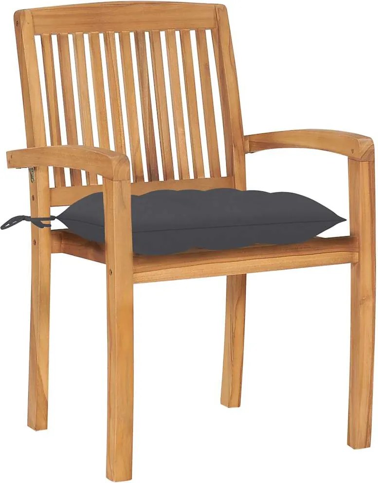 Stohovatelné zahradní židle s poduškami 6 ks masivní teak 3073267