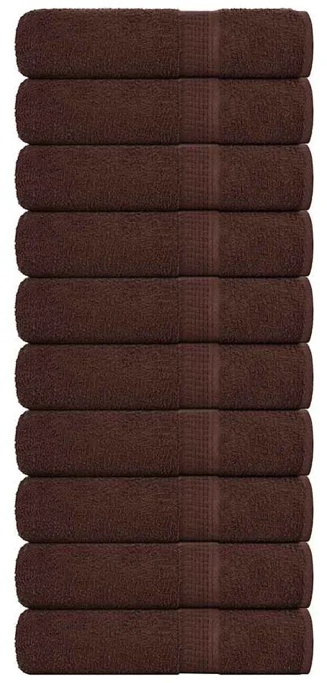 Ručníky FROGN 10 ks hnědé 50x100 cm 360 g/m² 136760