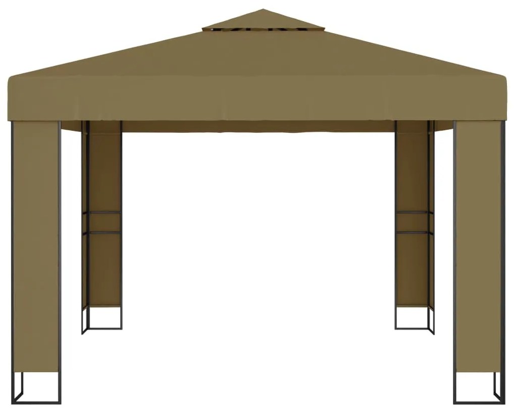 vidaXL Marketos Altán s dvojitou střechou 3 x 3 x 2,7 m taupe 180 g/m²